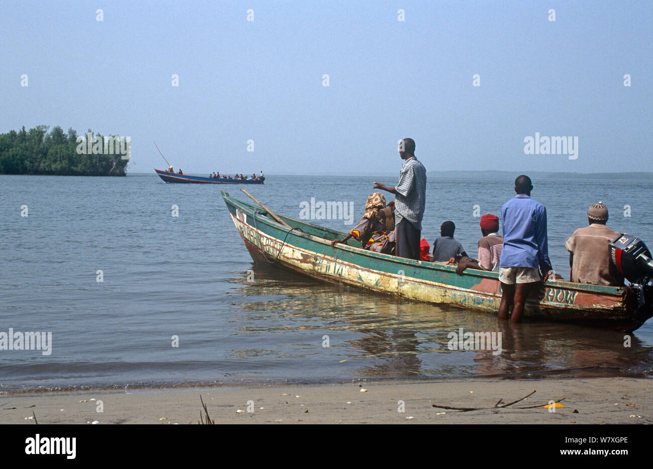 People aboard passenger vessel from Sherbro Island to York Island ...