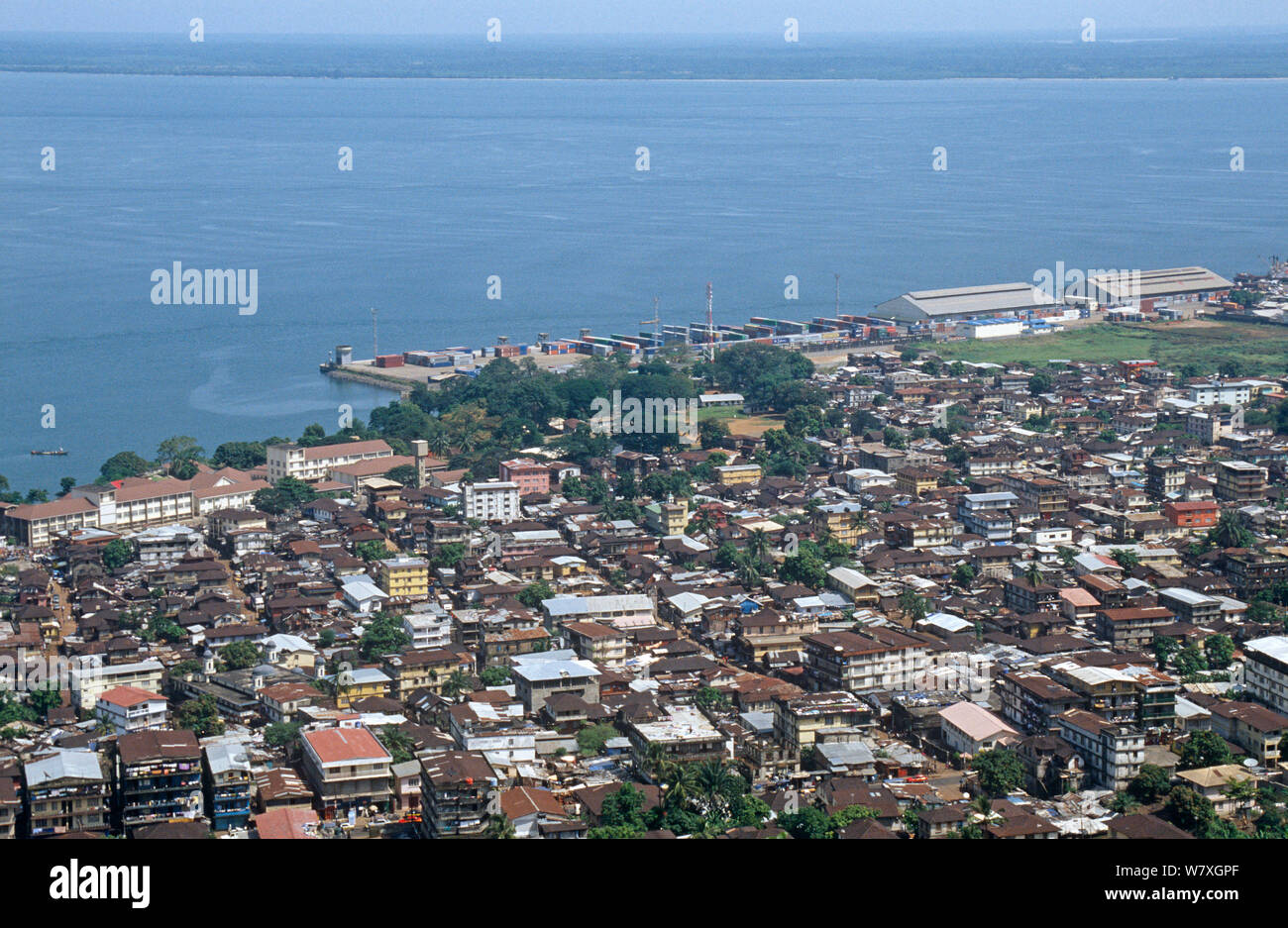 View of Freetown from Fourah Bay college, looking over the natural ...