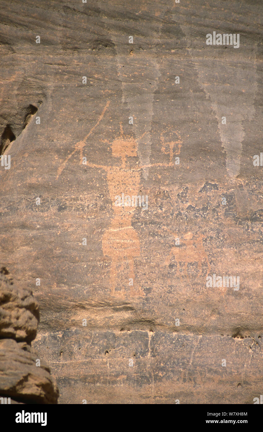 Rock painting of warrior, northern Niger, 2005 Stock Photo - Alamy