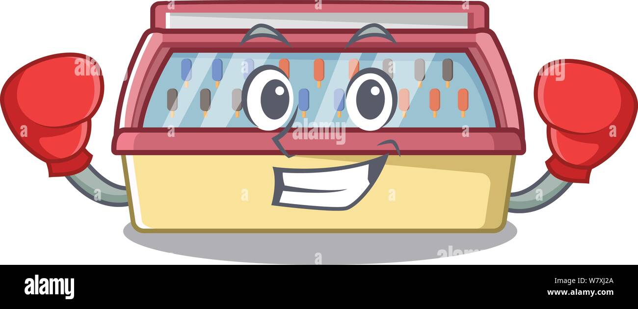 Boxing ice cream freezer isolated the mascot Stock Vector Image & Art ...
