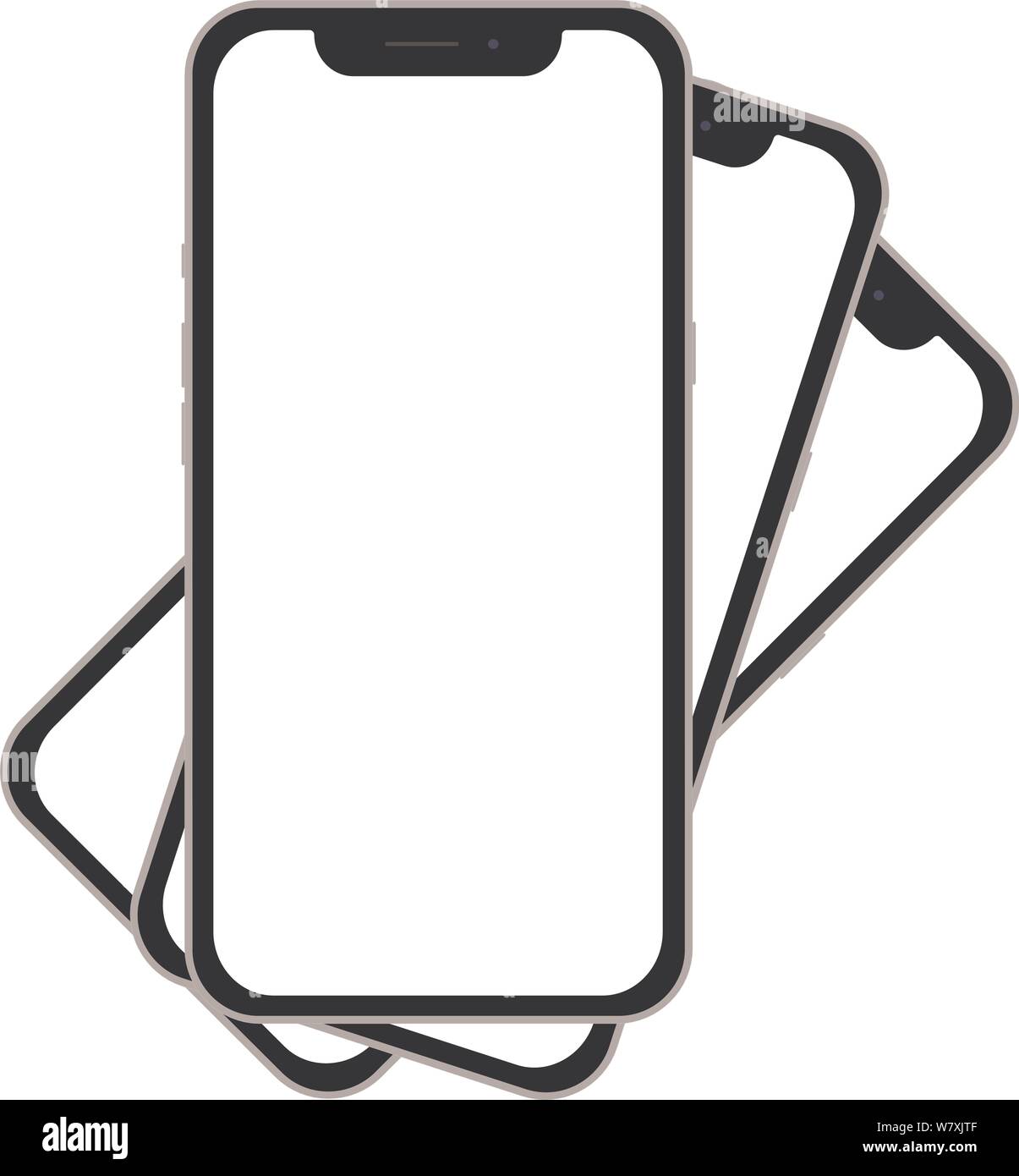 Phone with a clean white screen for demonstration web design, and U/X ...