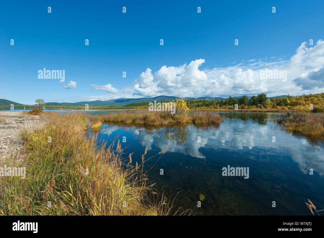 Landscape around Lake Baikal in autumn, Zabaikalsky National Park ...