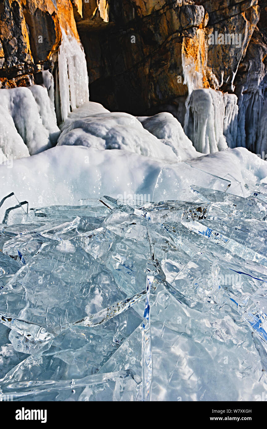 Ice formations on Lake Baikal, Siberia, Russia, March 2012 Stock Photo ...