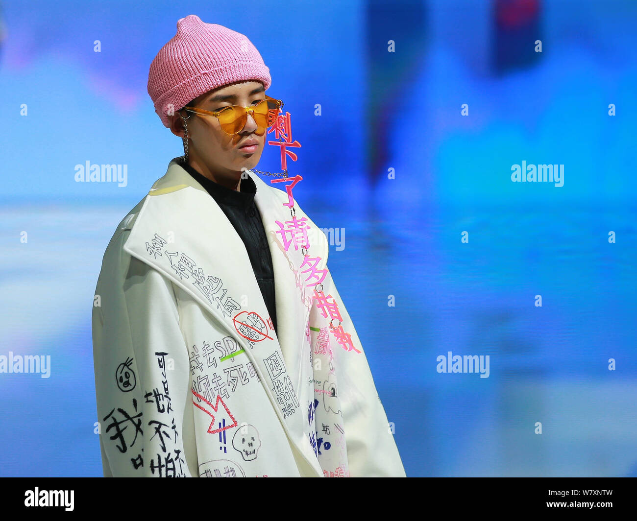 A model displays a creation by a graduate at a fashion show for ...