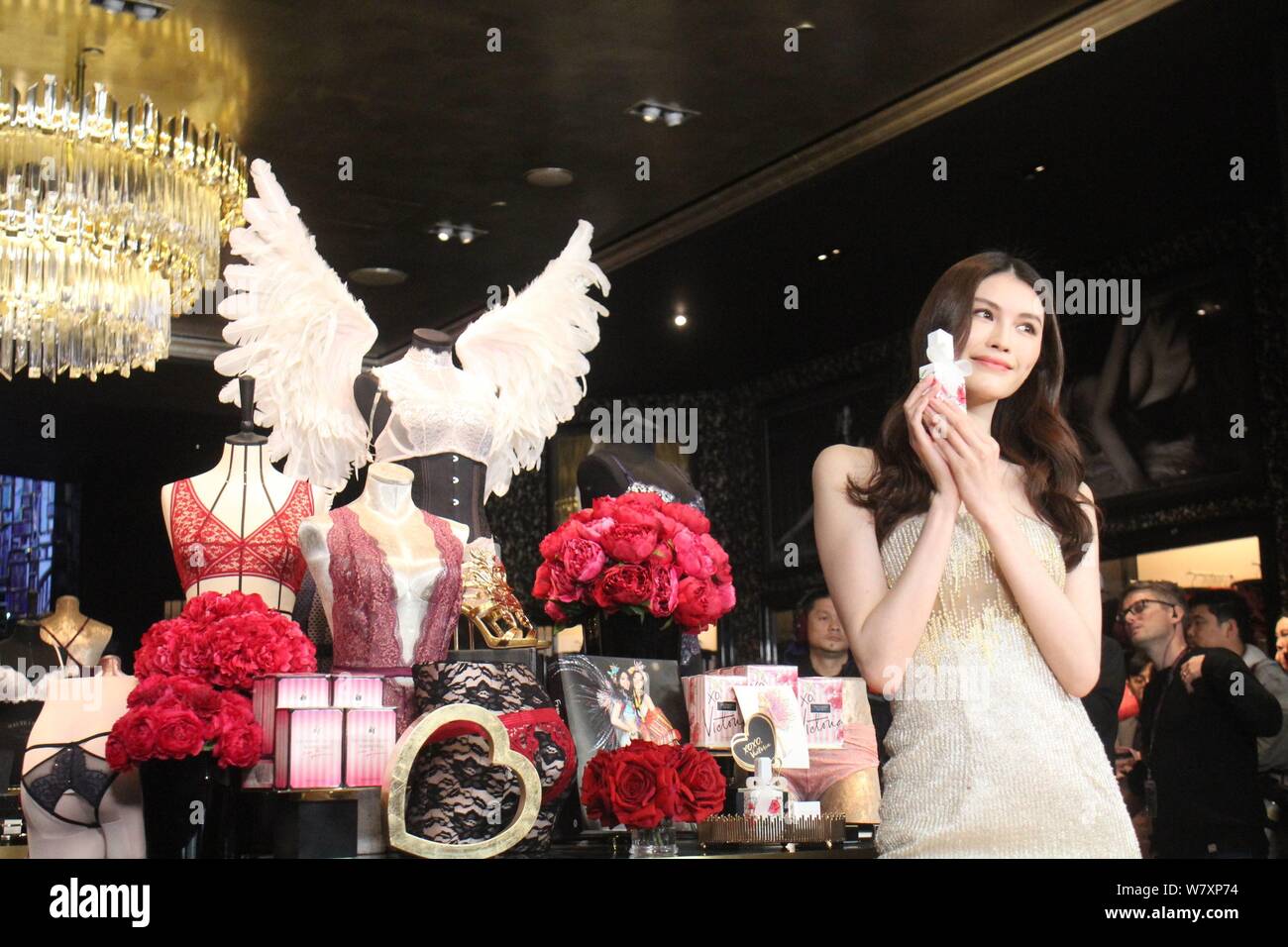 Chinese model He Sui poses at the opening ceremony of China's first ...