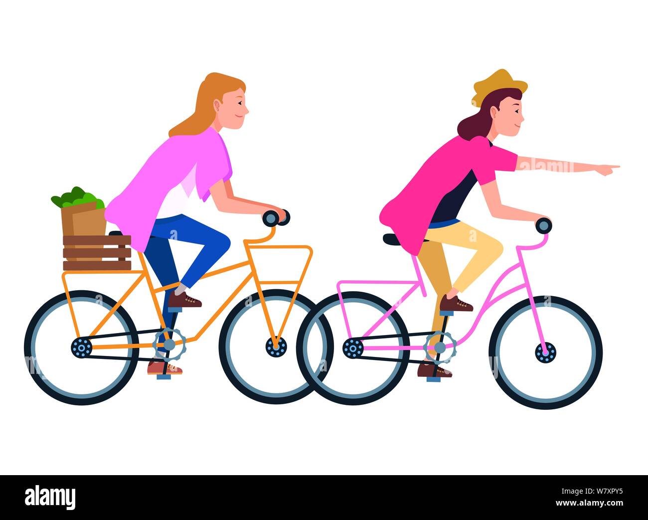 Young people riding bicycles cartoon Stock Vector Image & Art - Alamy