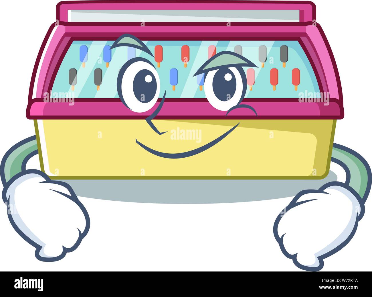 Smirking ice cream freezer in a cartoon Stock Vector Image & Art - Alamy