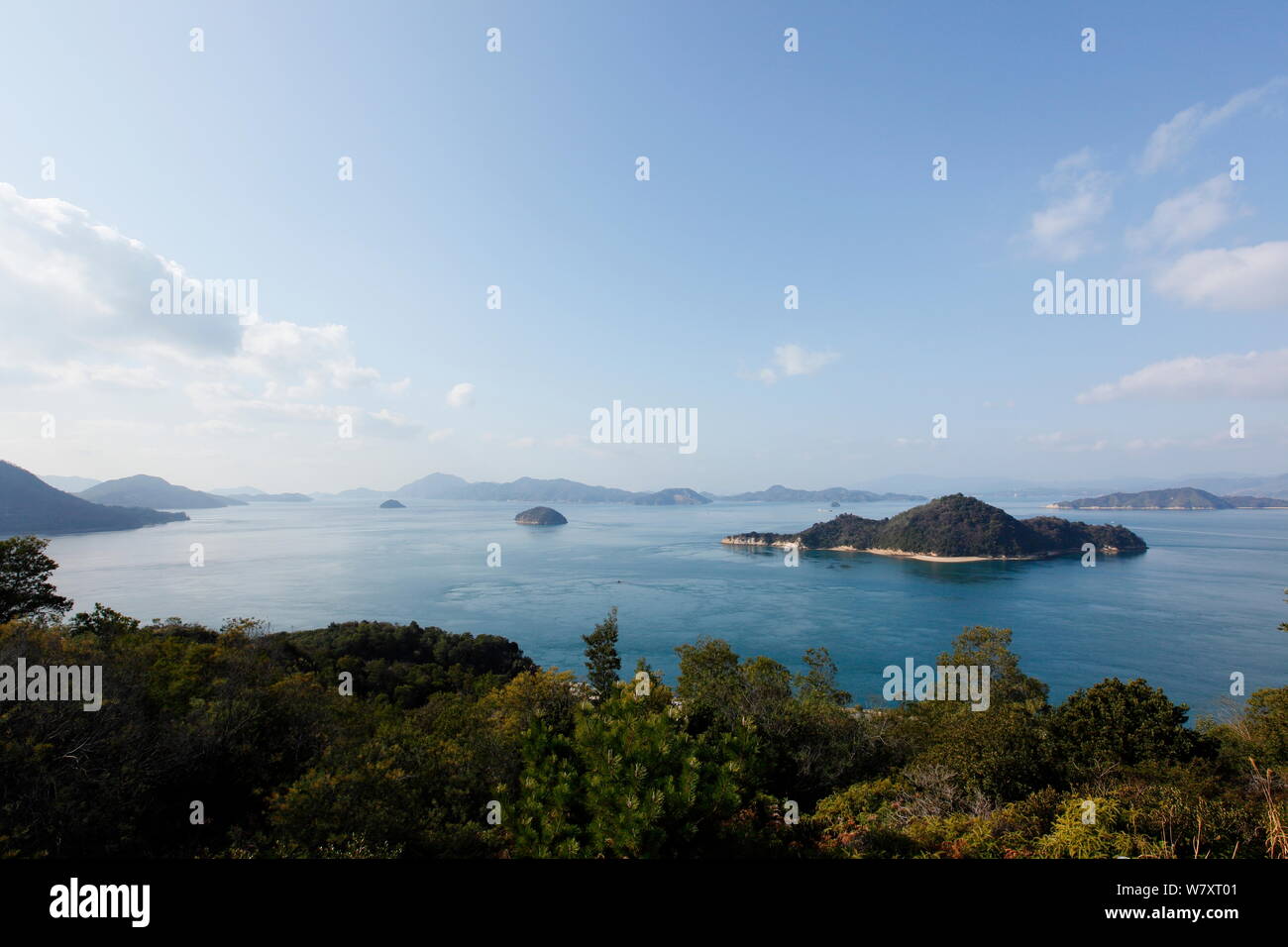 Landscape from the coast of Okunoshima 'Rabbit Island', Takehara ...