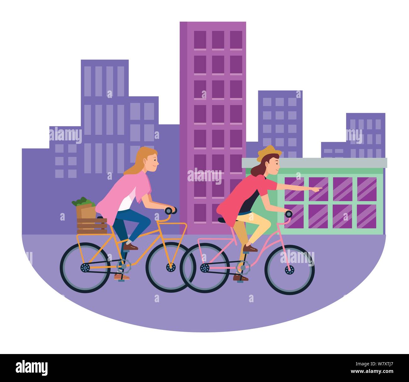Young people riding bicycles cartoon Stock Vector Image & Art - Alamy