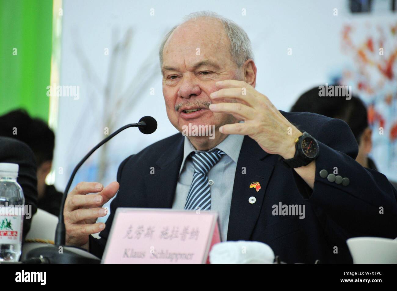 German football manager Klaus Schlappner attends a symposium with 15 ...