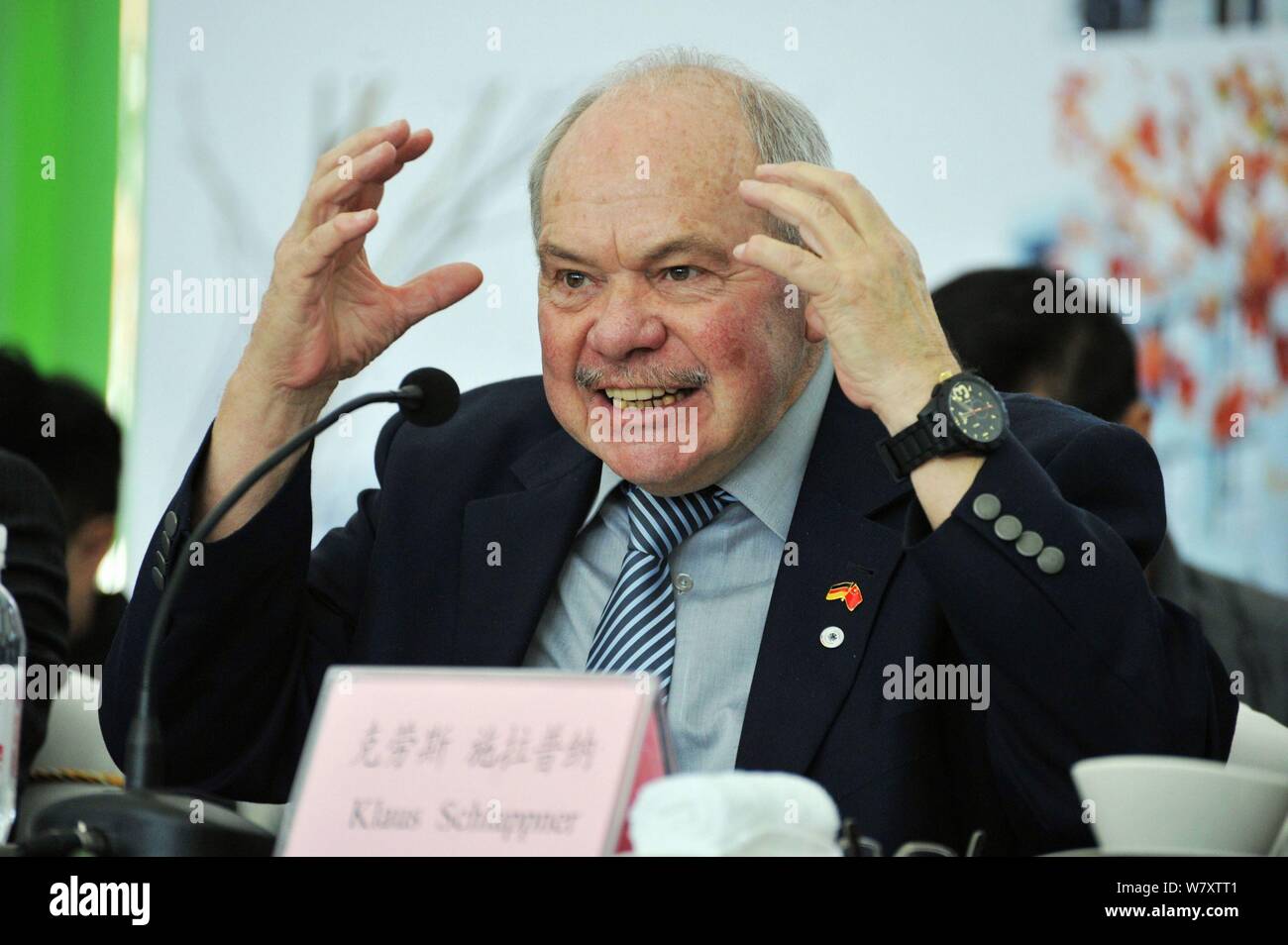 German football manager Klaus Schlappner attends a symposium with 15 ...