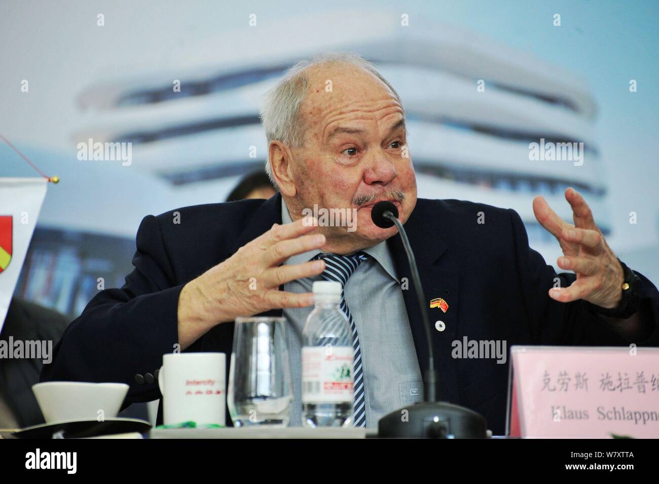 German football manager Klaus Schlappner attends a symposium with 15 ...