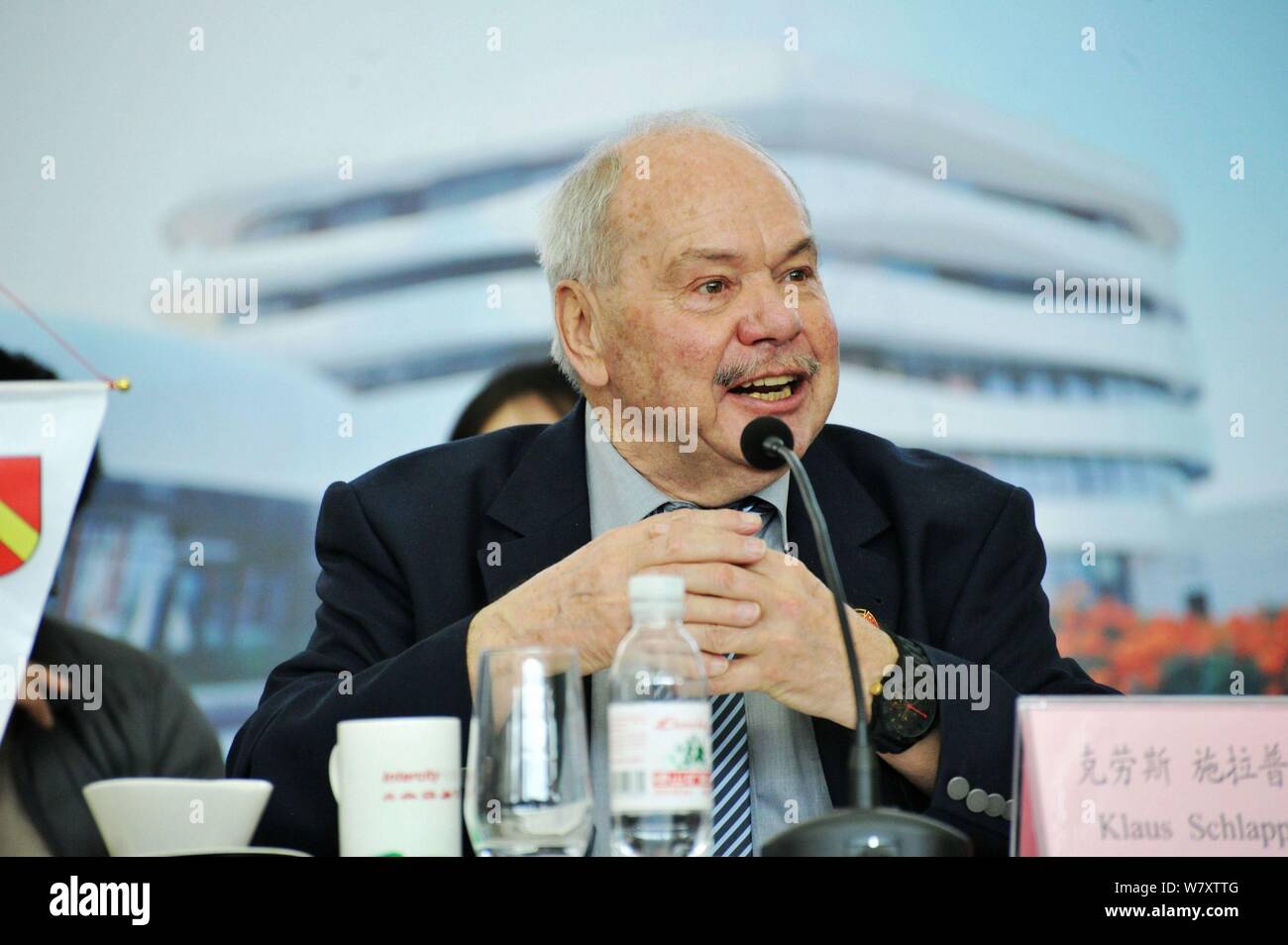 German football manager Klaus Schlappner attends a symposium with 15 ...