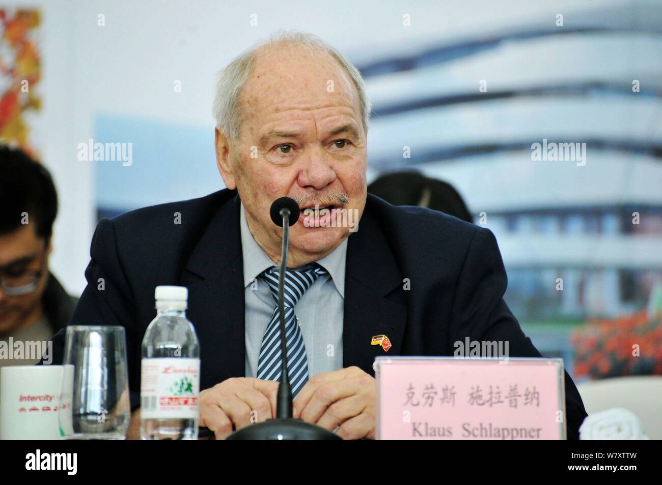 German football manager Klaus Schlappner attends a symposium with 15 ...