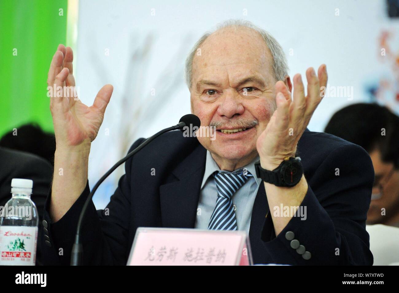 German football manager Klaus Schlappner attends a symposium with 15 ...