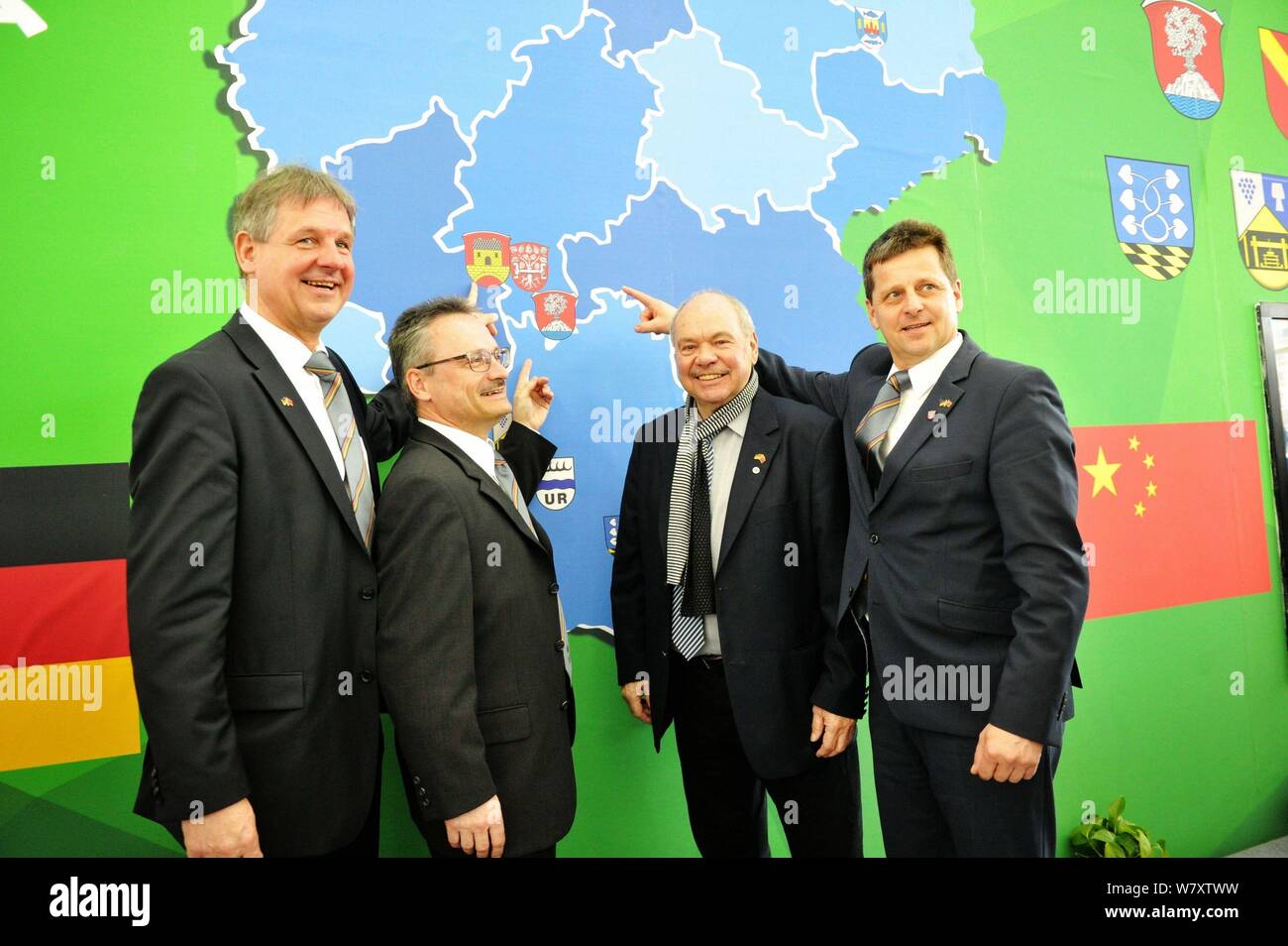 German football manager Klaus Schlappner, second right, poses with ...