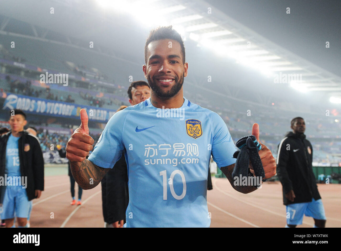 Brazilian football player Alex Teixeira of China's Jiangsu Suning F.C ...