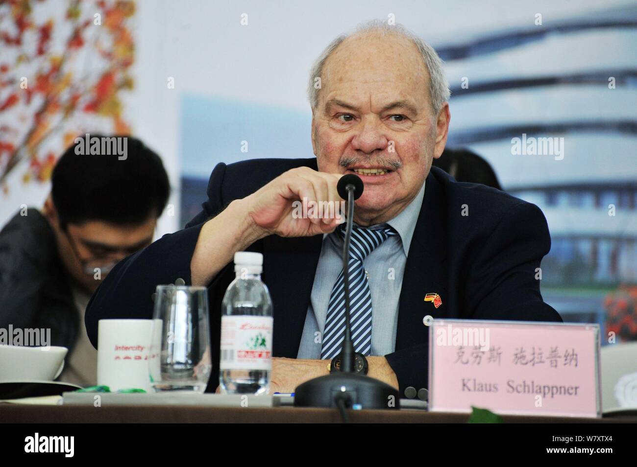 German football manager Klaus Schlappner attends a symposium with 15 ...