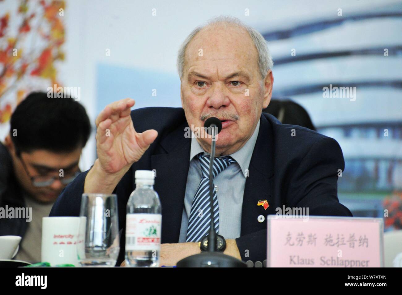 German football manager Klaus Schlappner attends a symposium with 15 ...