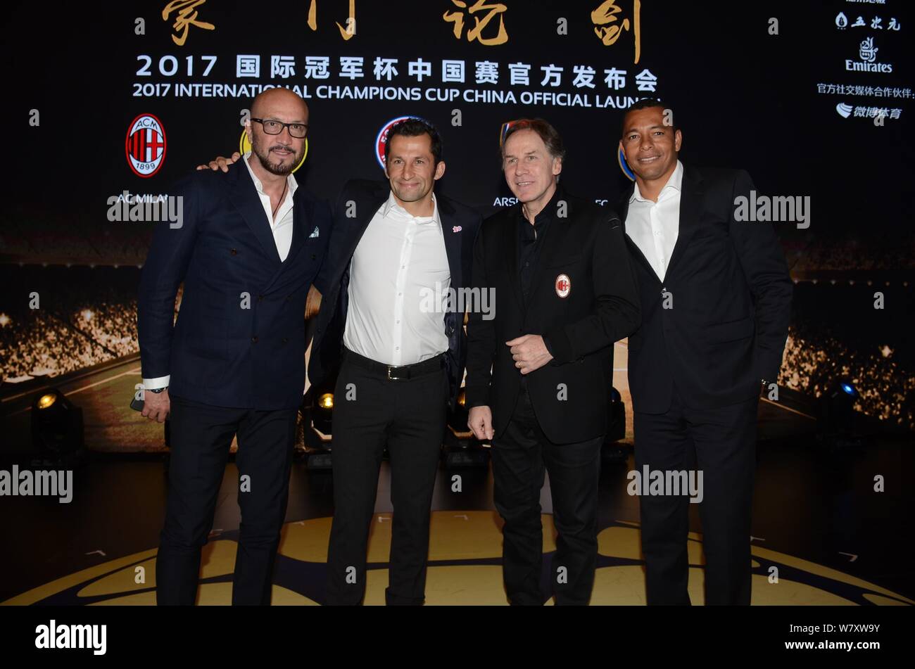 (From left) Former Italian soccer star Walter Zenga, Bosnian soccer ...