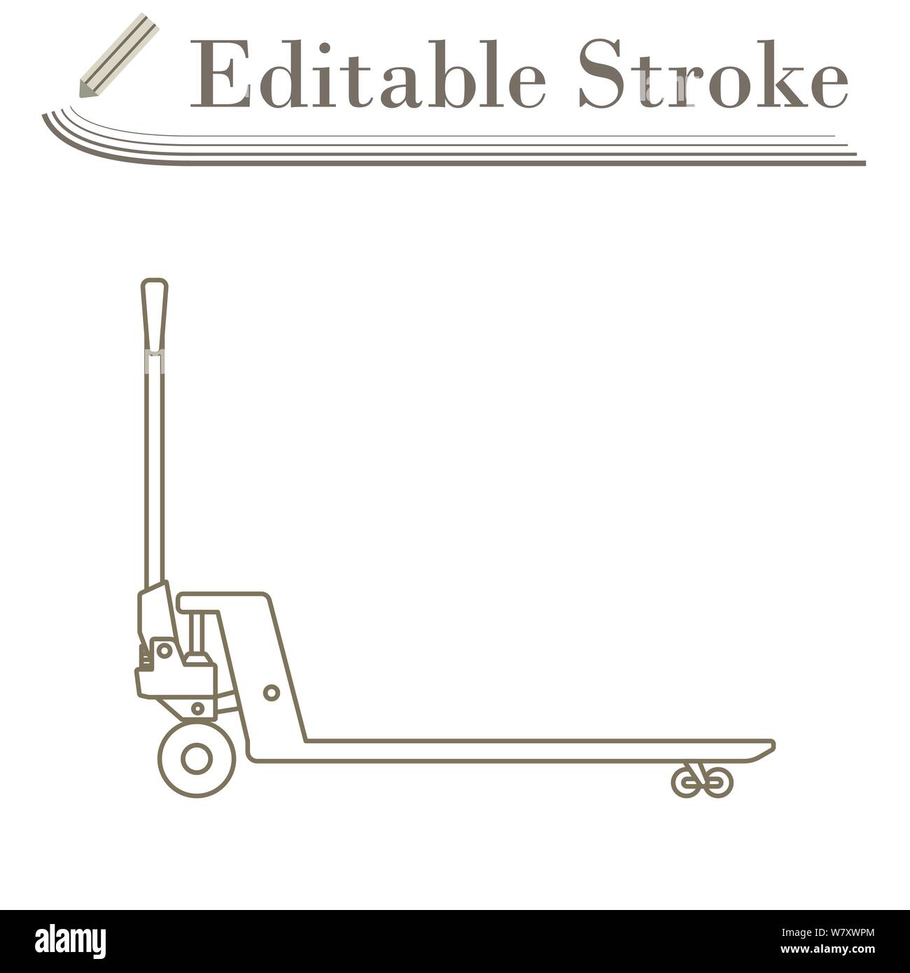 Hydraulic Trolley Jack Icon. Editable Stroke Simple Design. Vector ...