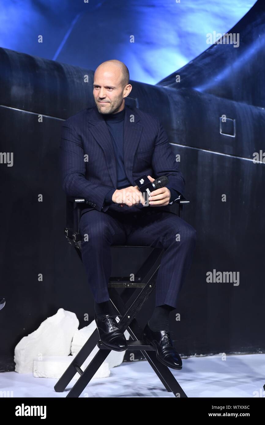 English actor Jason Statham attends a premiere event for his new movie ...