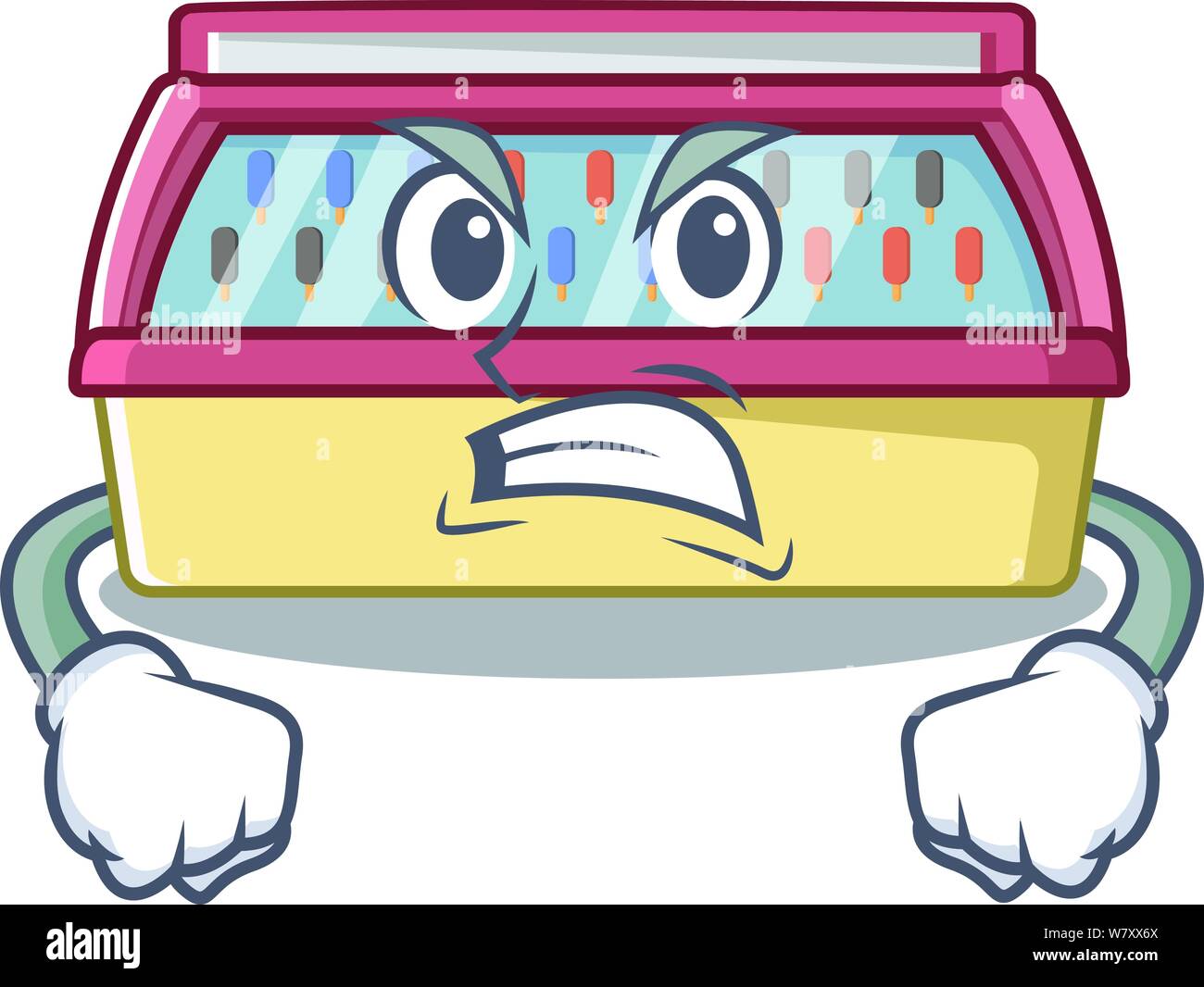 Angry ice cream freezer in character shape Stock Vector Image & Art - Alamy
