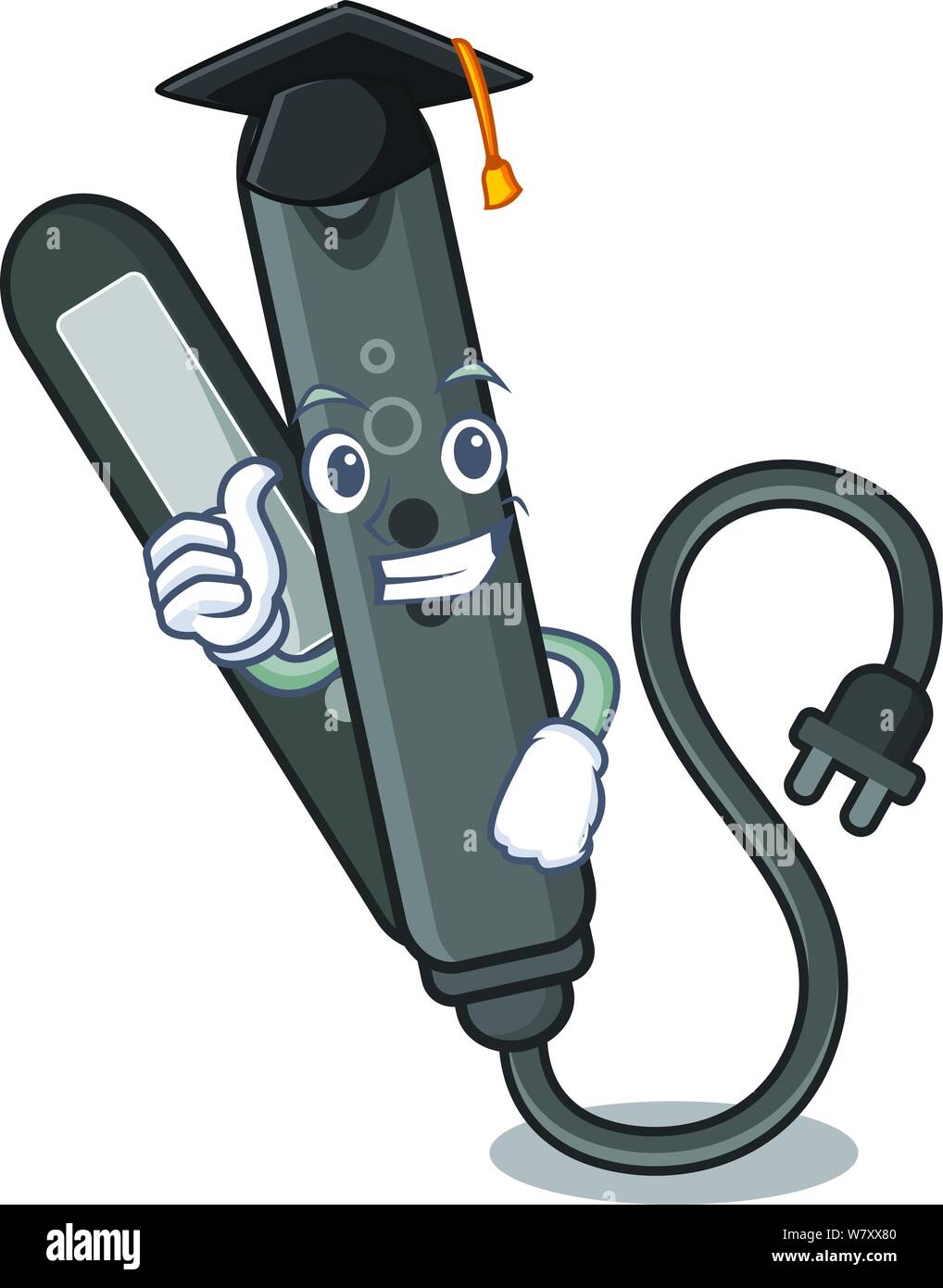 Graduation straightener on the table makeup cartoon Stock Vector Image ...