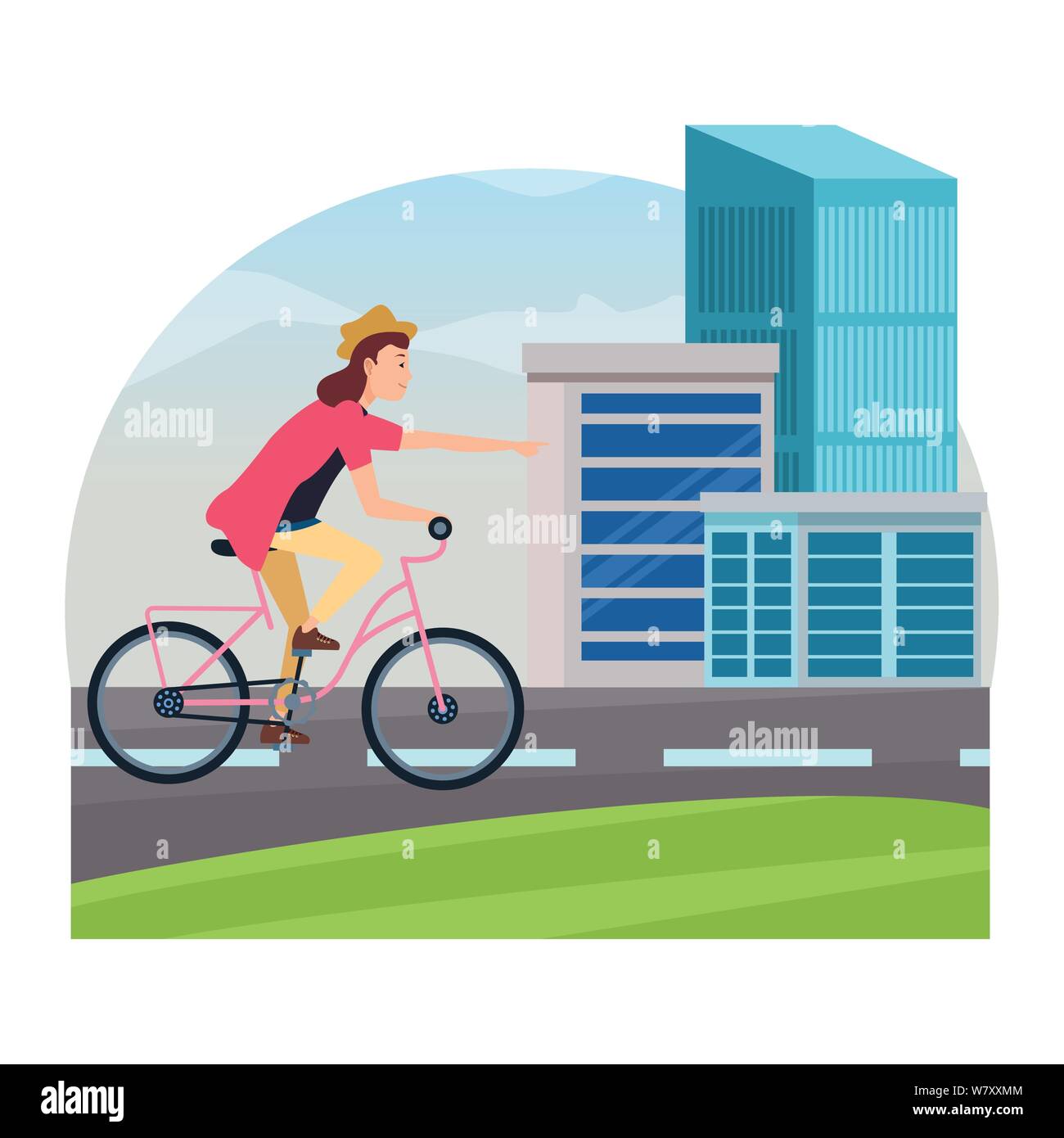 Woman rider on bike Stock Vector Images - Alamy