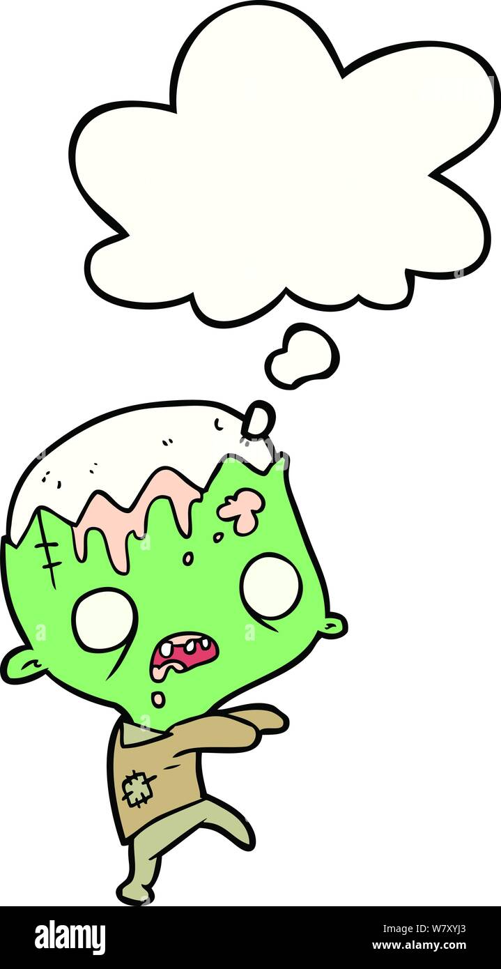 cartoon zombie with thought bubble Stock Vector Image & Art - Alamy