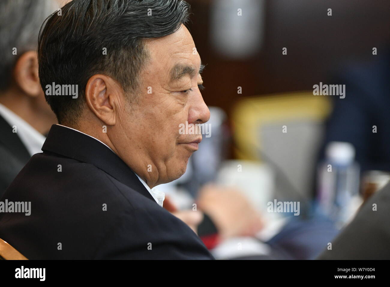 Ma Weihua, former president of China Merchants Bank (CMB), attends a panel discussion during the ...