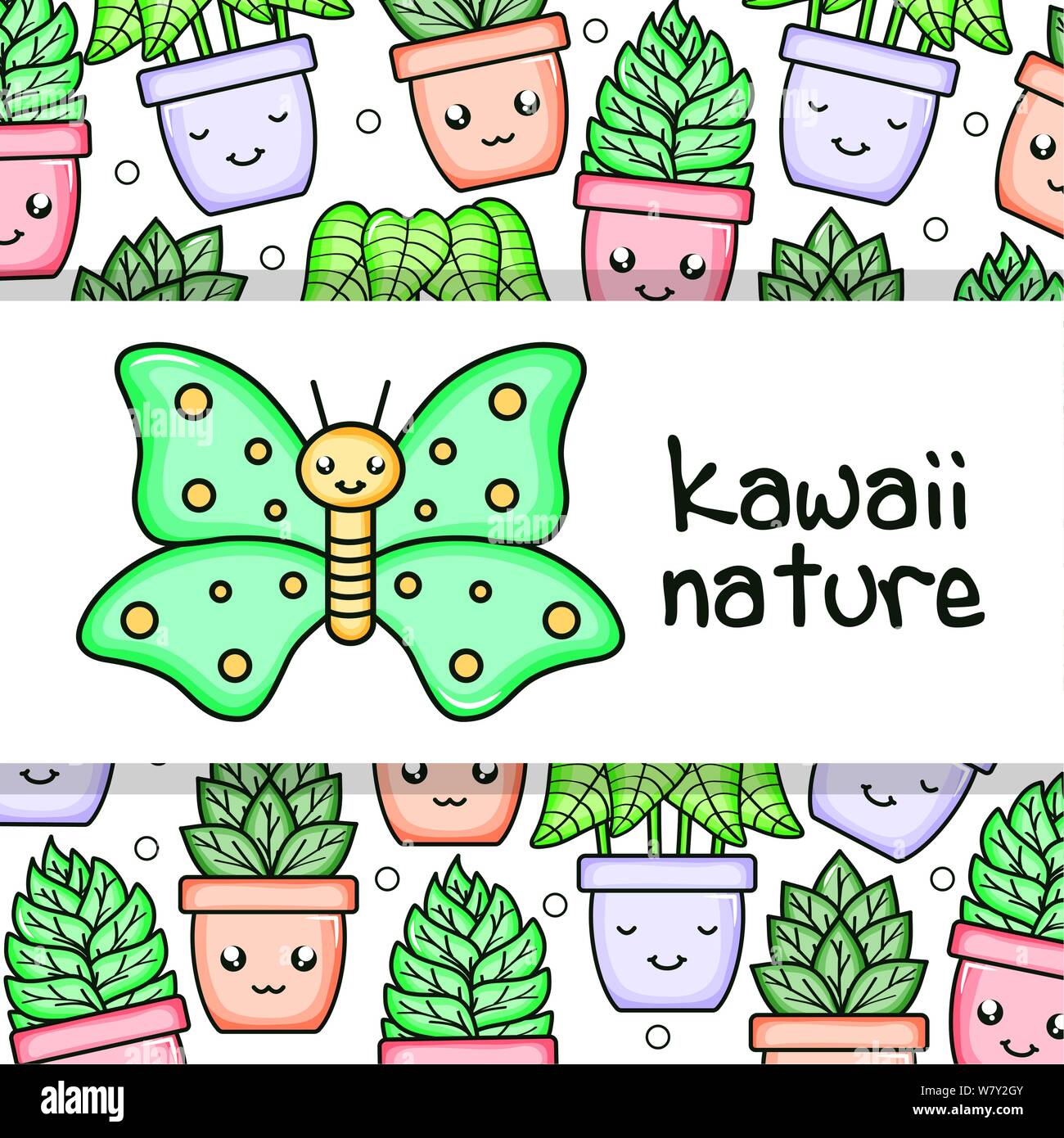 cute butterfly insect kawaii character vector illustration design Stock ...