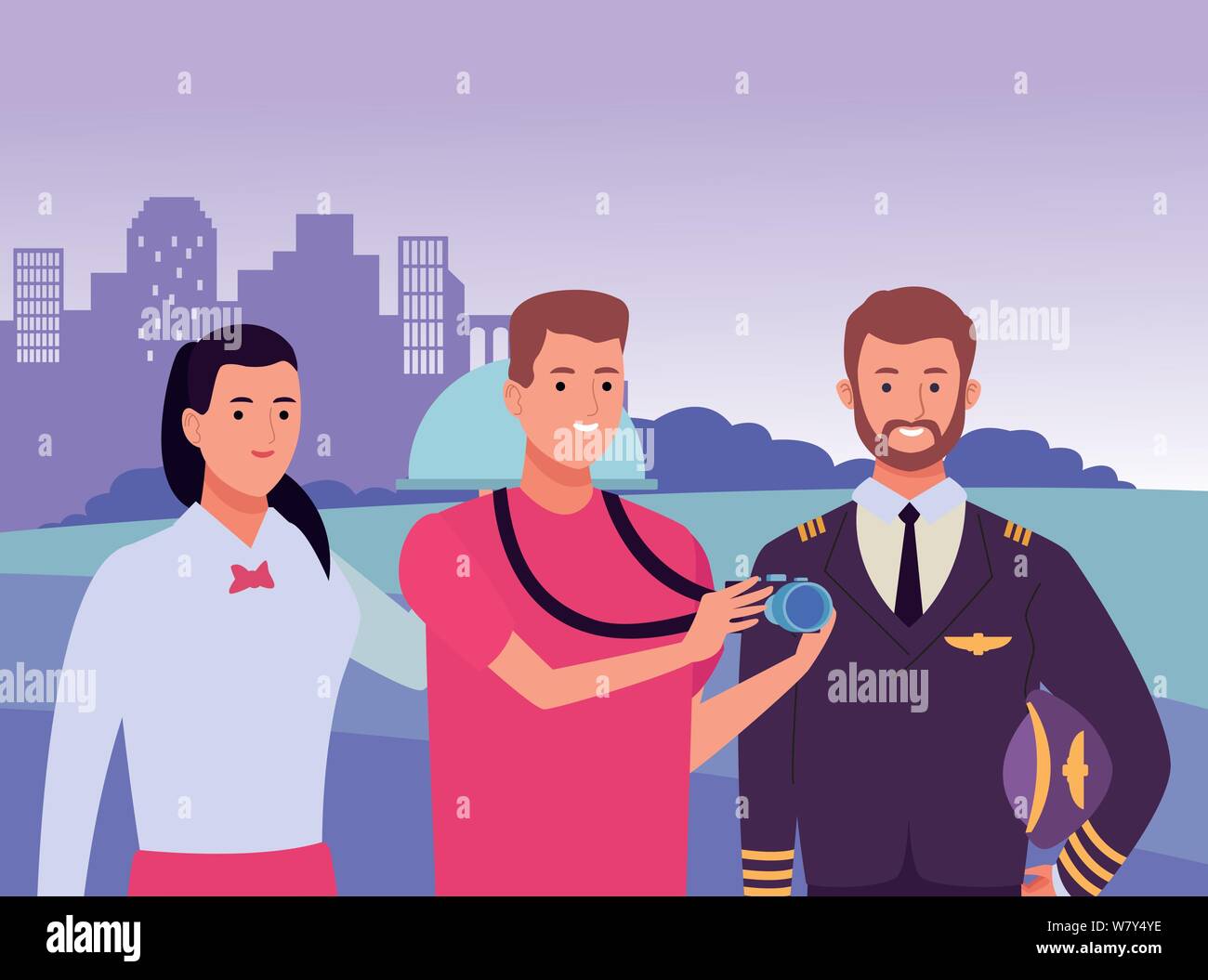 Professionals workers characters smiling cartoons Stock Vector Image ...