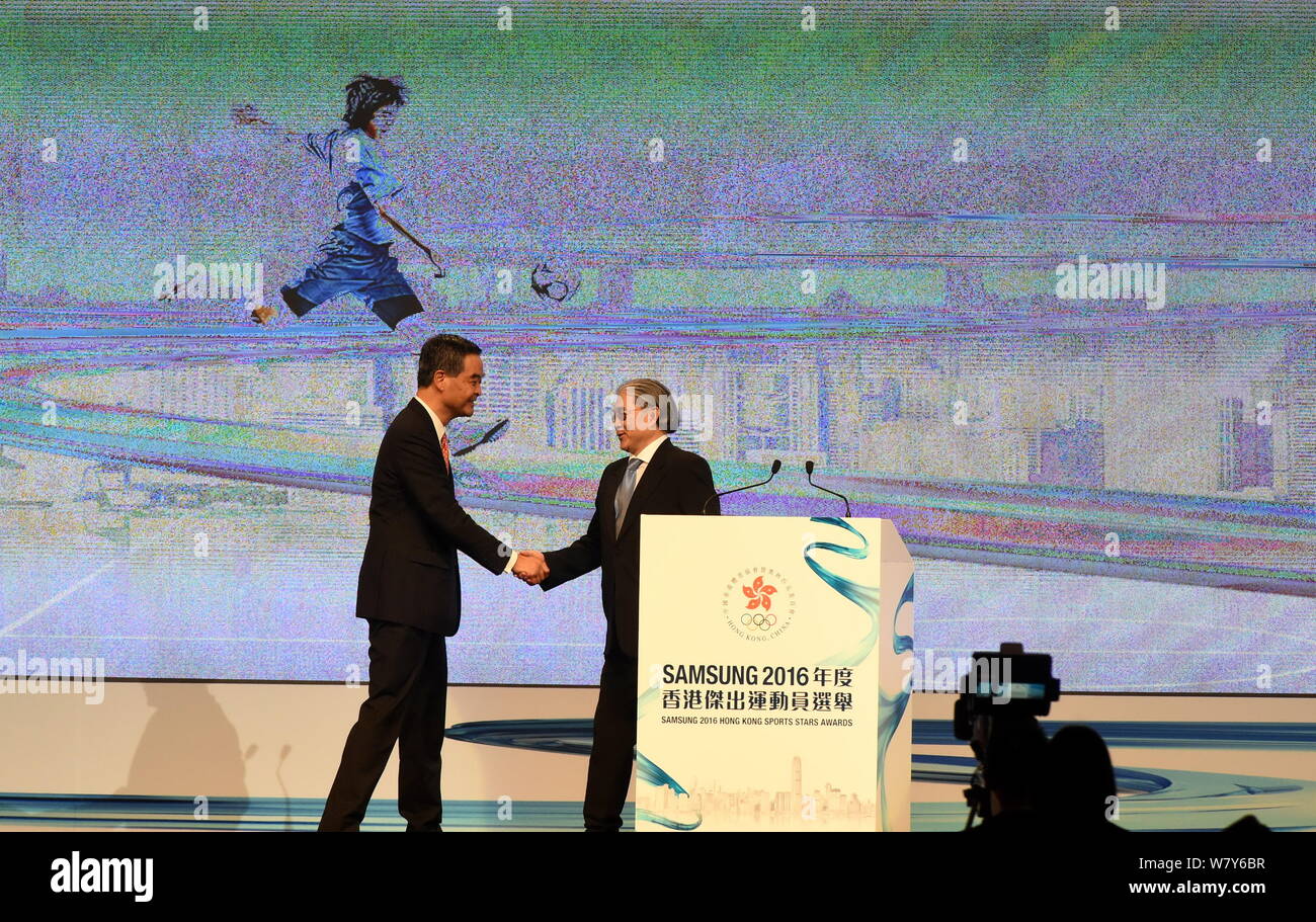 Timothy Fok Tsun-Ting, right, president of the Olympic Committee of ...