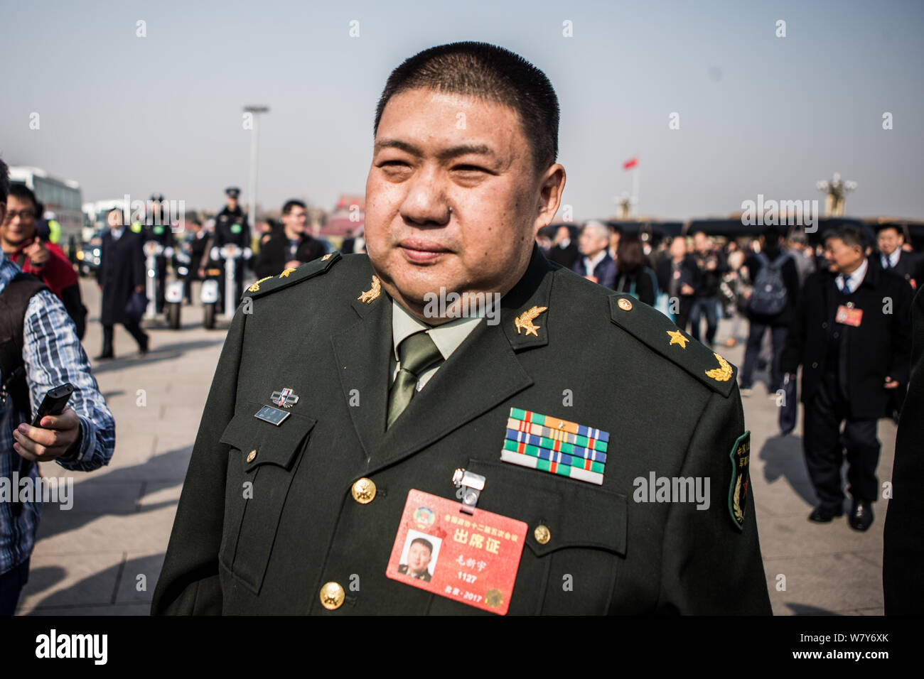 Chinese general Mao Xinyu, center, the grandson of Mao Zedong, arrives ... Chinese general Mao Xinyu, center, the grandson of Mao Zedong, arrives ...