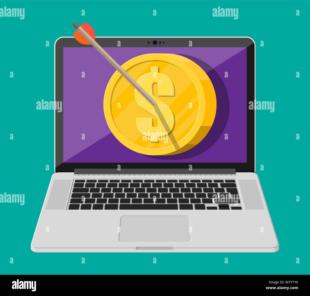 Laptop teamwork on screen Stock Vector Images - Alamy