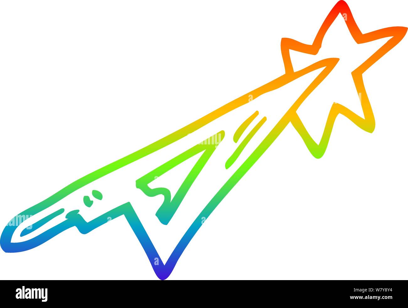 rainbow gradient line drawing of a cartoon scalpel blade Stock Vector ...