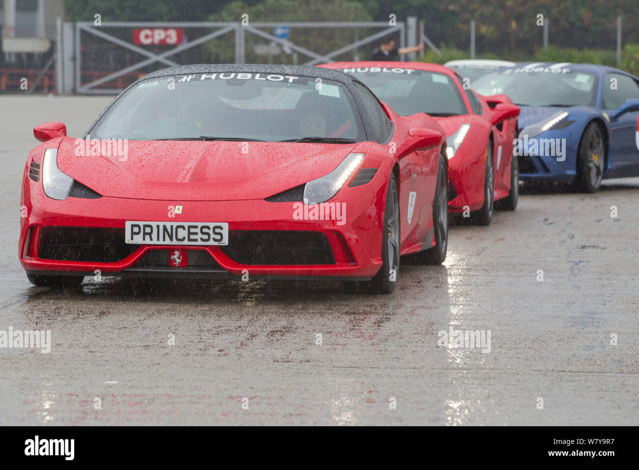 Ferrari sports cars owned by 70 fans are on display during the 70th ...