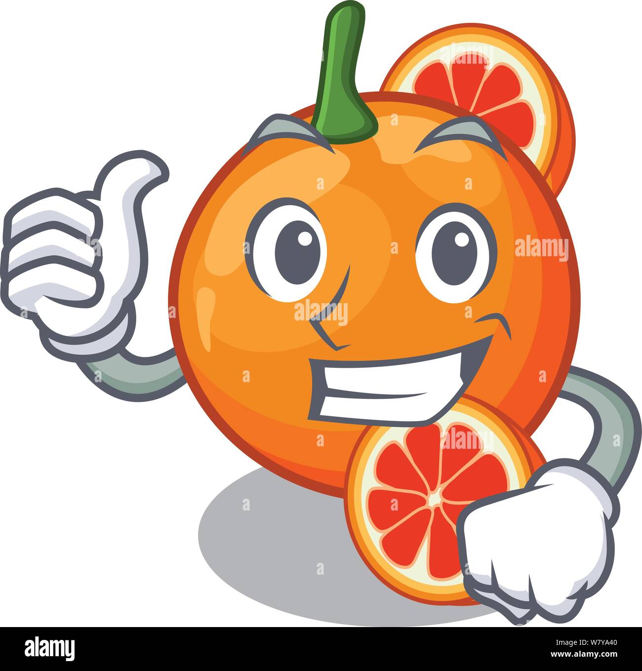 Thumbs up orange blood slices in cartoon bowl Stock Vector Image & Art ...