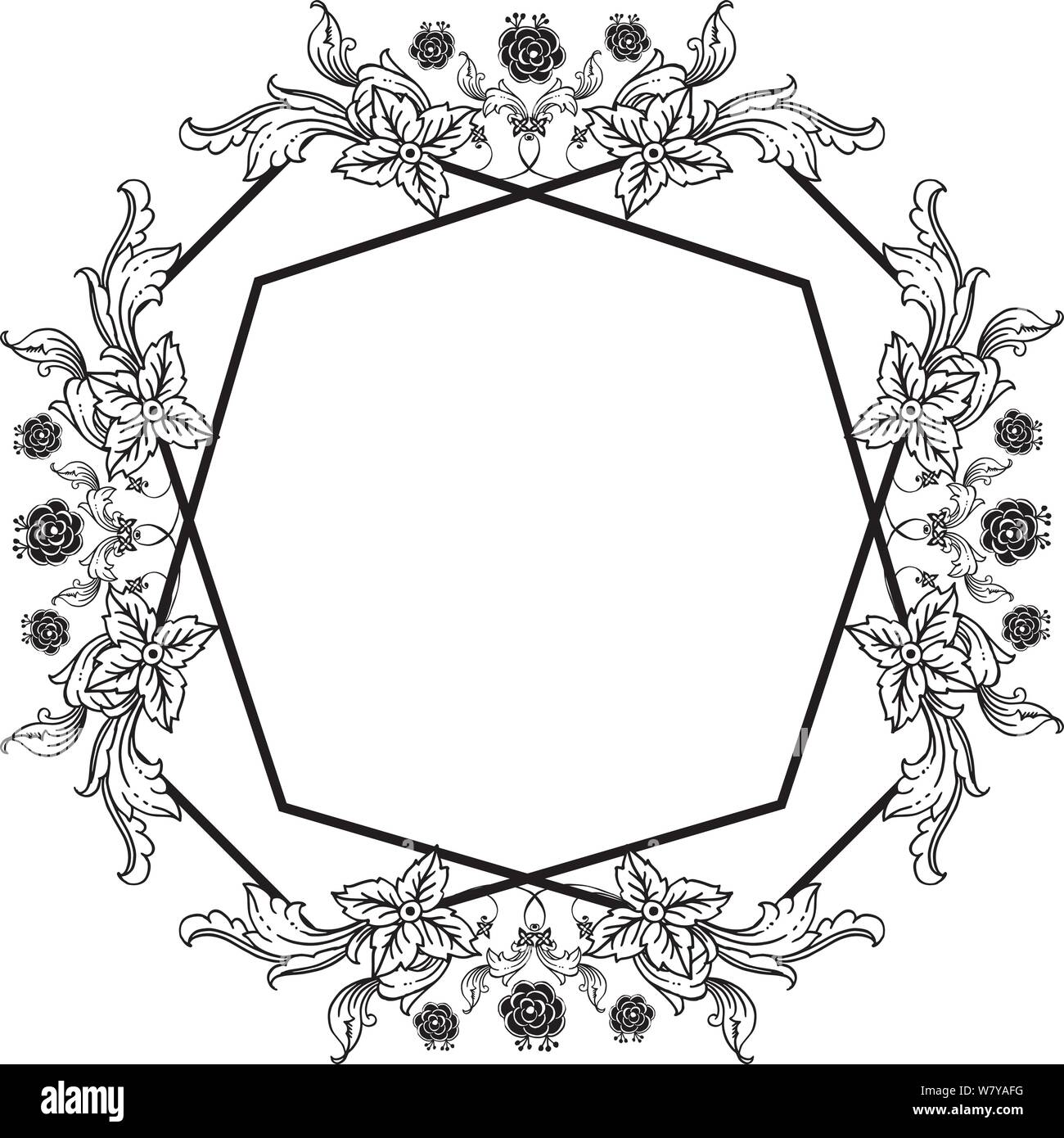 Various shape of flower frame, beautiful design, for ornate of cards ...