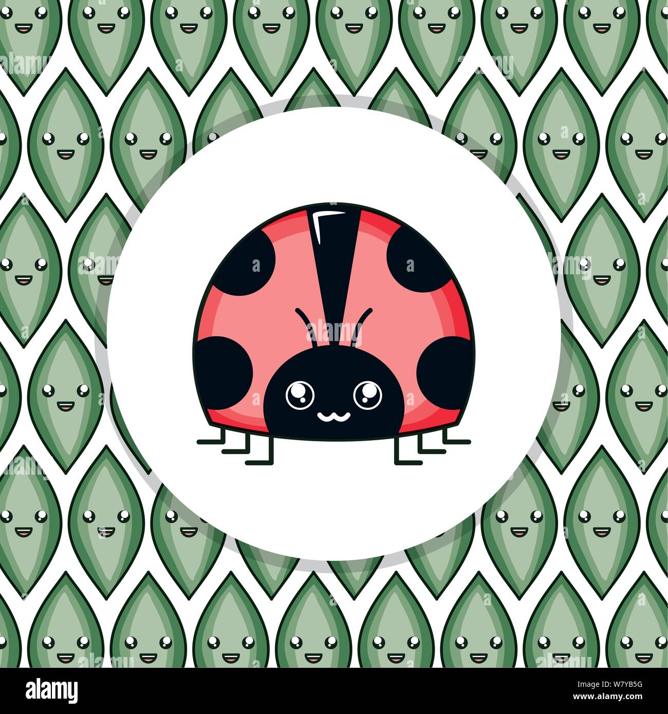 cute ladybug insect kawaii character vector illustration design Stock ...