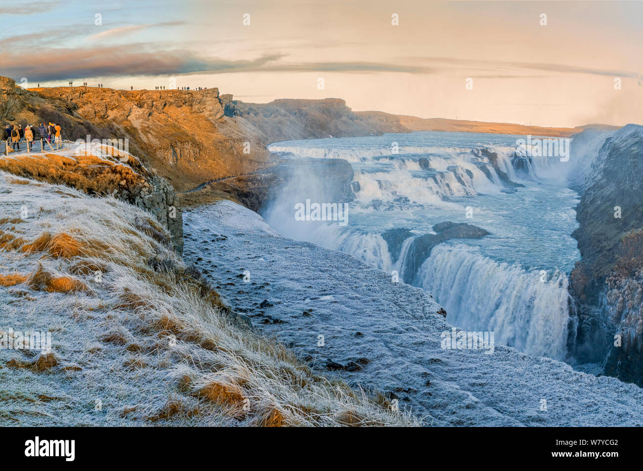 Gullfoss Waterfalls in the winter, Iceland Stock Photo - Alamy