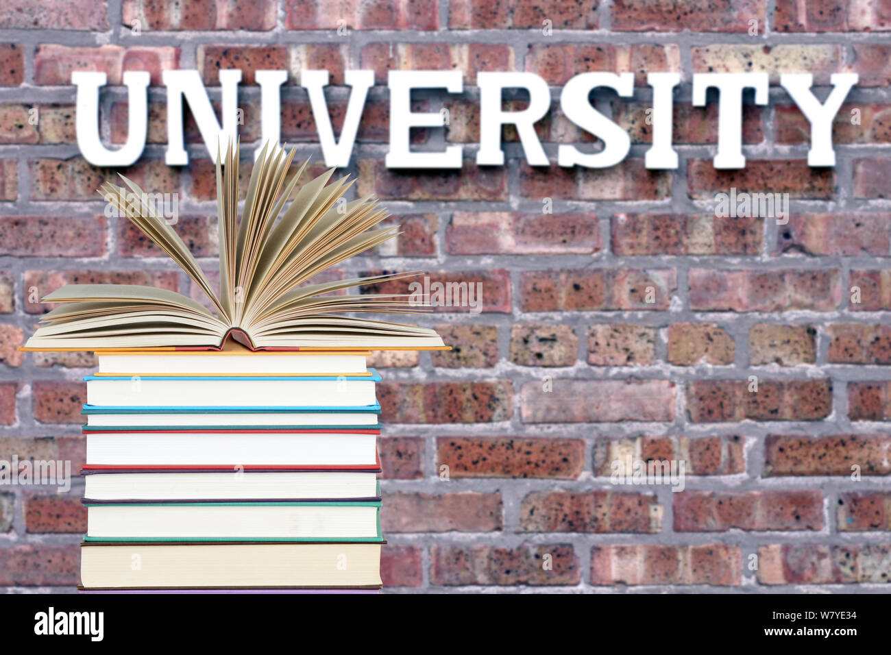 book and university for an education concept Stock Photo - Alamy