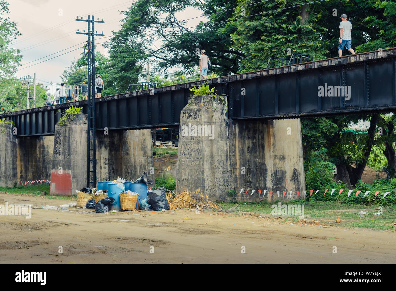 The area that dumped garbage under The Bridge of the River Kwai in ...