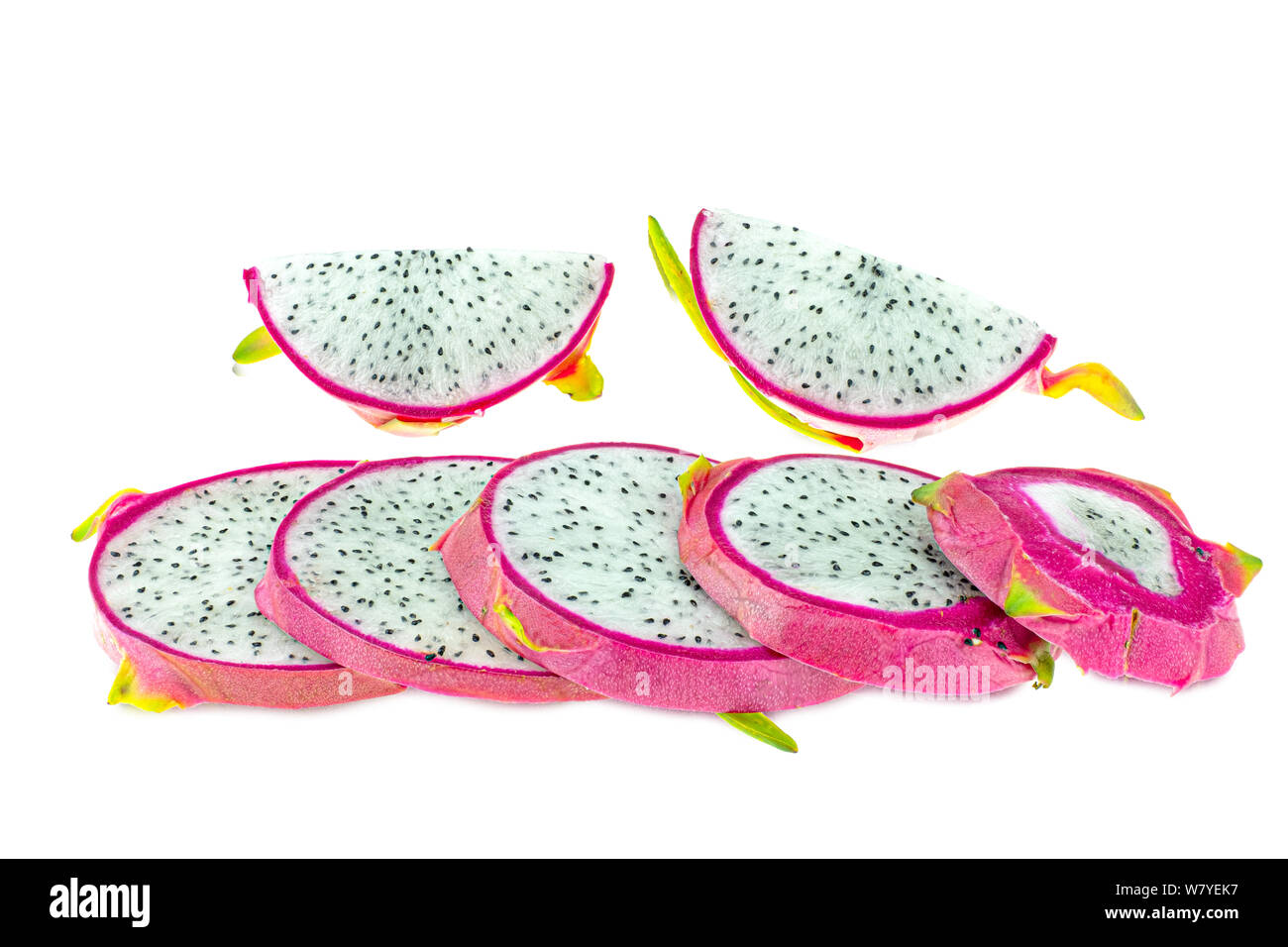 Beautiful pink dragon fruit or pitaya isolated at white background ...