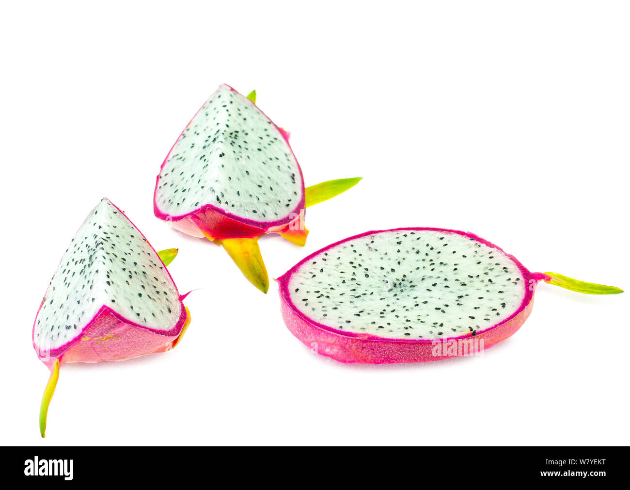 Beautiful pink dragon fruit or pitaya isolated at white background ...