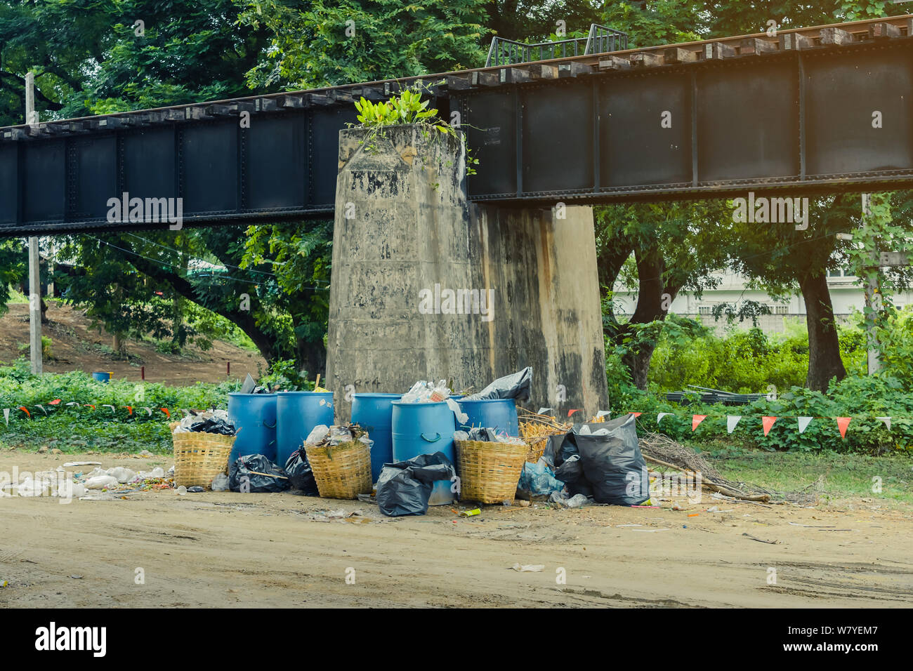 The area that dumped garbage under The Bridge of the River Kwai in ...