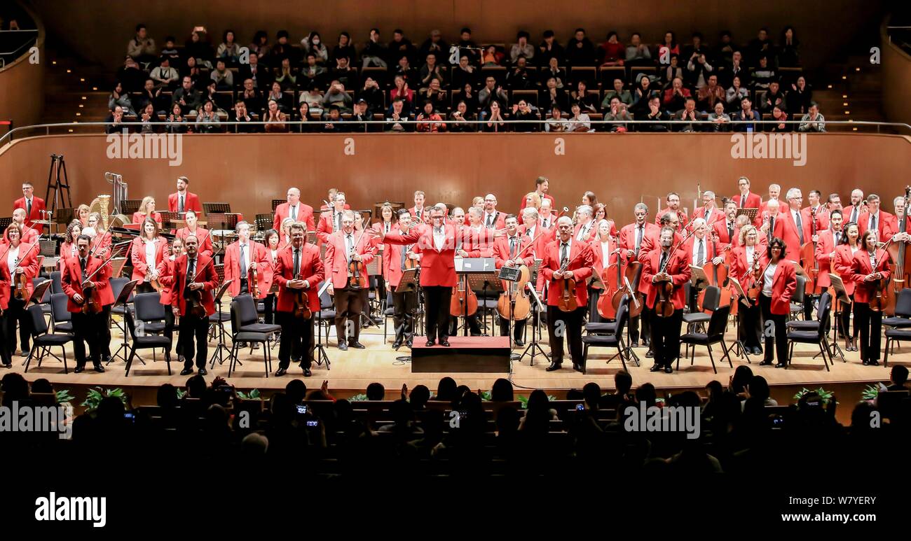 Members of American orchestra Cincinnati Symphony Orchestra perform ...