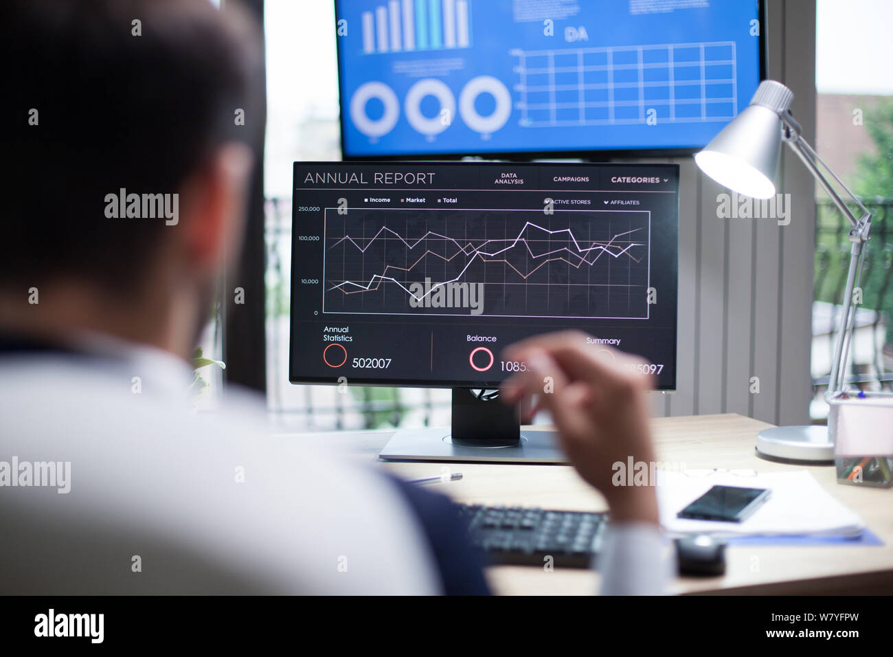 Rear back view bearded man hi-res stock photography and images - Alamy