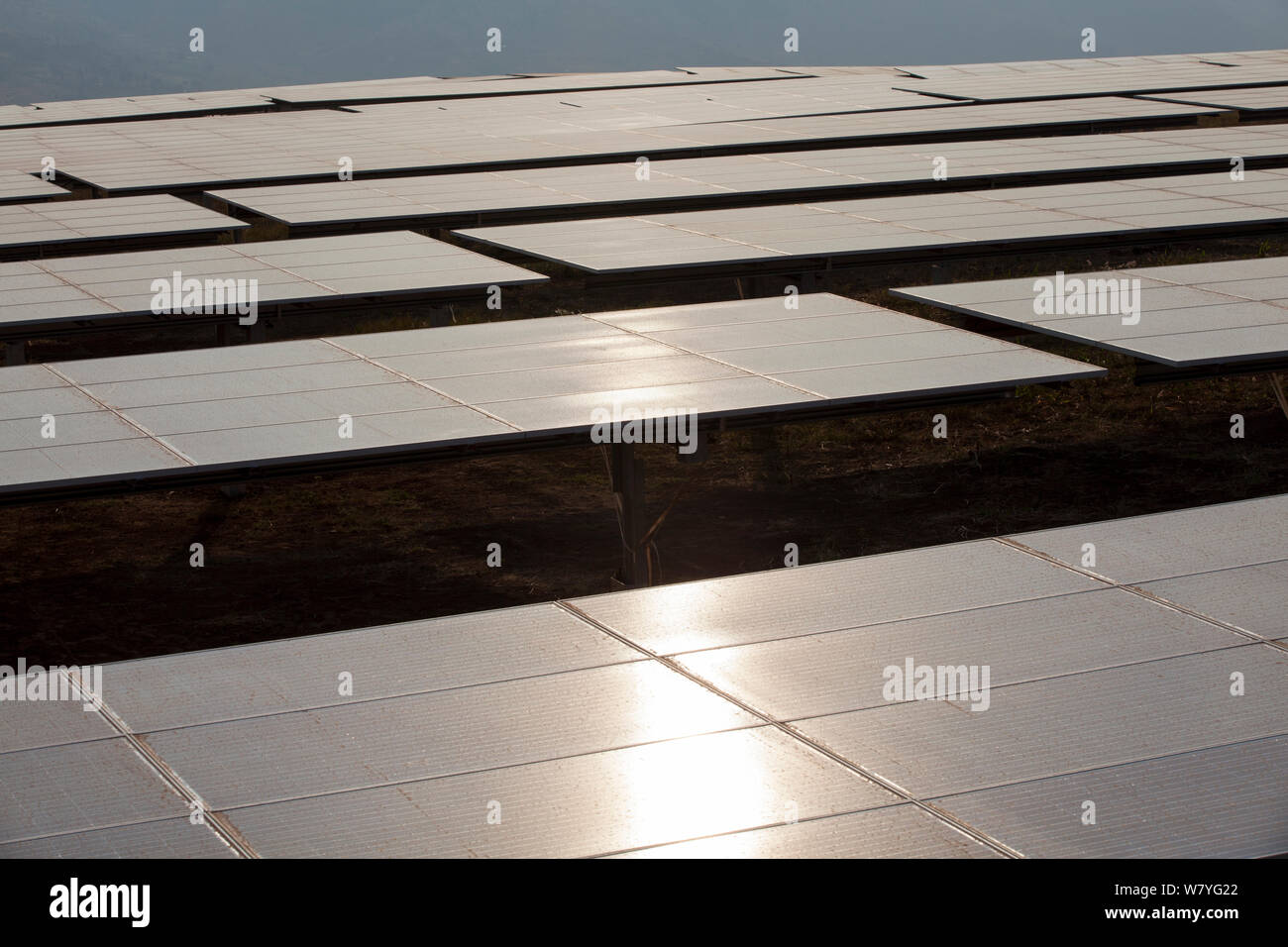 Solar panels in one of East Africa's largest Solar farms, Rwamagana ...